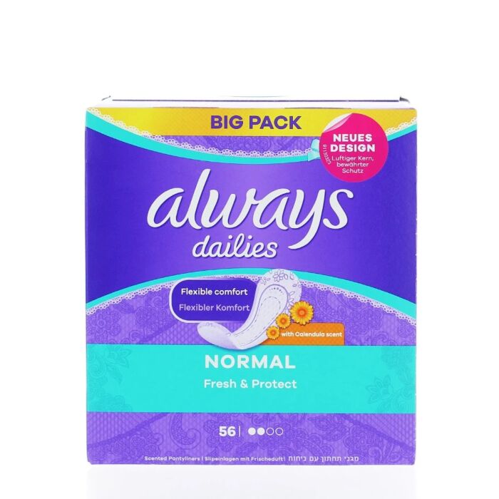 Always Absorbante subtiri zilnice 56 buc Fresh&Protect Calendula Scent ...
