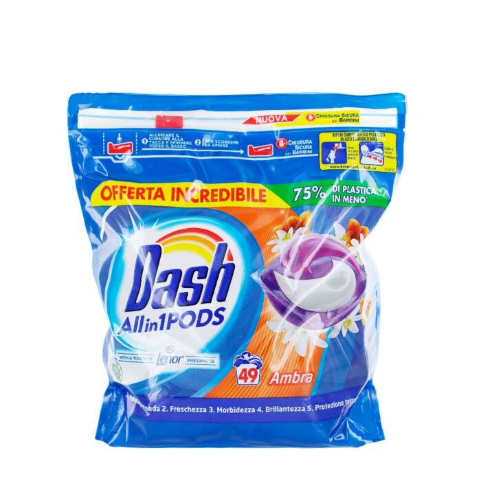 Dash Detergent Capsule 49 buc All in1 Ambra - ImportDirect