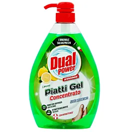 Dual Power detergent pentru vase cu pompa 1000 ml Limone - ImportDirect