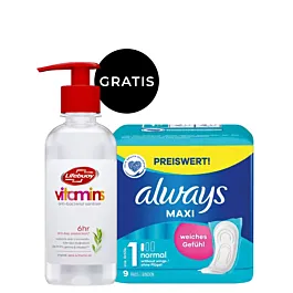 PROMO Always Absorbante 9 buc Maxi Normal+Lifebuoy Gel antibacterian cu ...