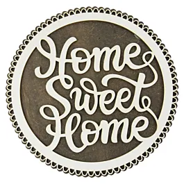 Suport oale traforaj din lemn Home Sweet Home 20 cm - ImportDirect